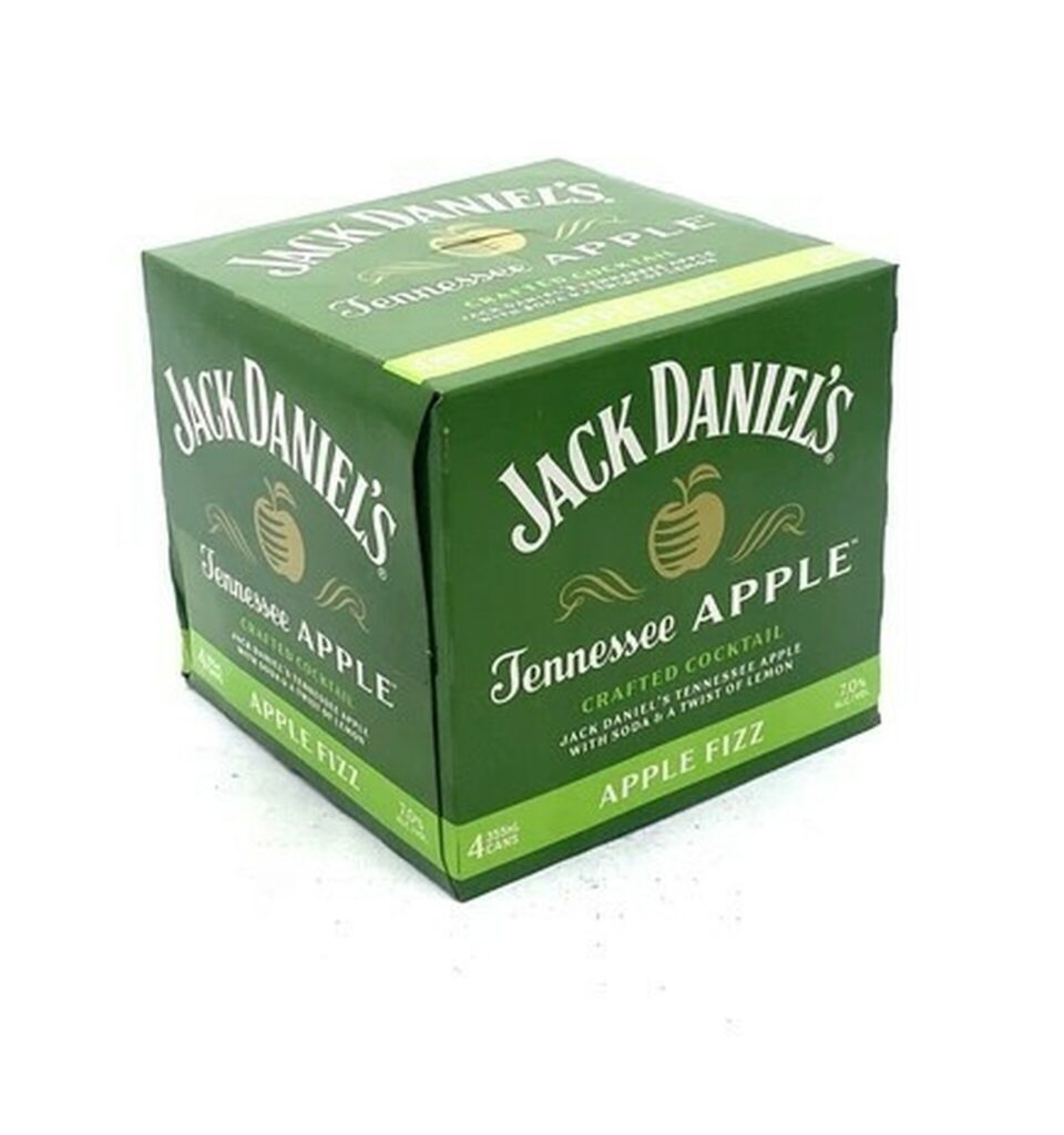 JACK DANIELS APPLE FIZZ 4PK 12oz - Liquor Hotspot